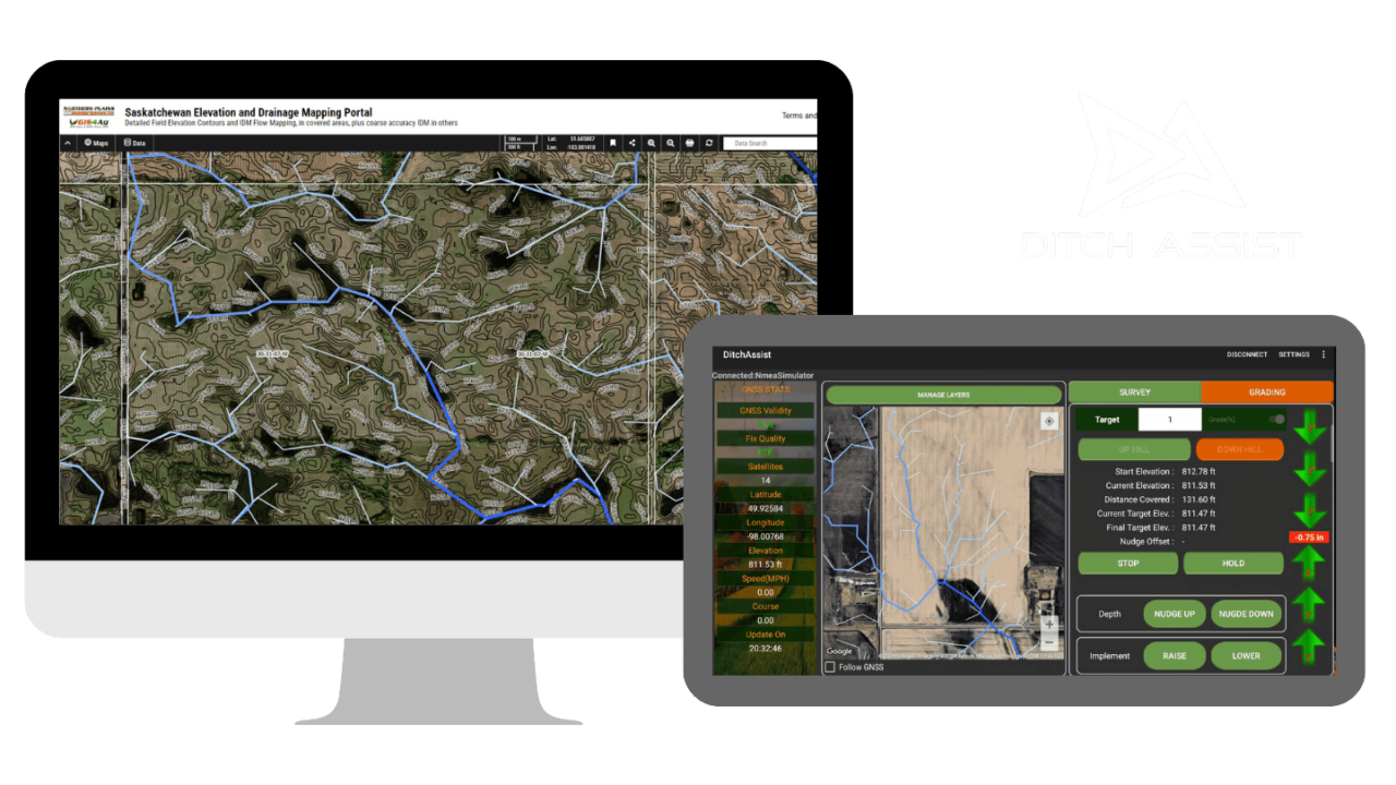 Ideal Drainage Mapping for Ditch Assist | Ditch Assist™ | RTK Grade ...